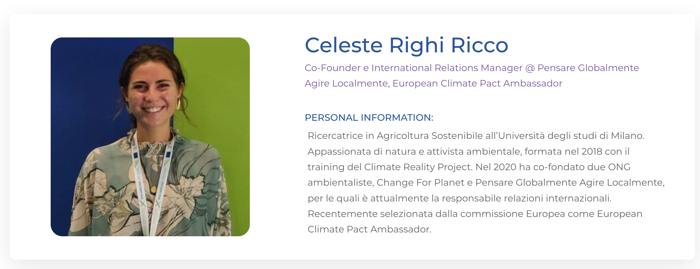 Campus Party con Celeste Righi Ricco – Pensare Globalmente Agire Localmente